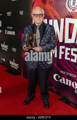 Succession Star Brian Cox poses with his Raindance Icon Award at the ...