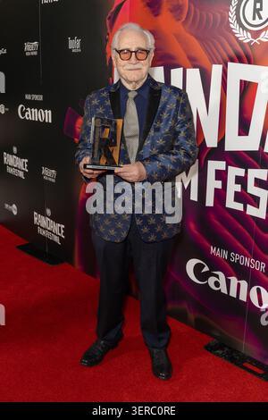 Succession Star Brian Cox poses with his Raindance Icon Award at the ...