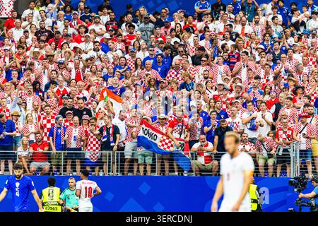 Croatia fans cheering at the England vs Croatia Match at Dallas Stadium ...