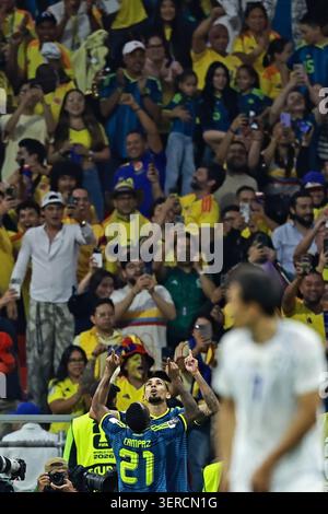 Daniel MUNOZ and Jaminton Campaz of Colombia celebrate after scores ...