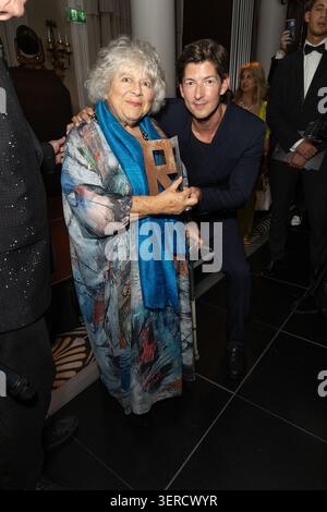 Miriam Margolyes and Lee Knight seen posing with the Raindance Icon ...