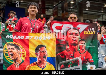 Houston, TX, USA. 17th June, 2026. A Portugal fan prior to a FIFA World ...