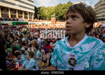 Supporters gather at the official FIFA World Cup Fan Zone in Praça D ...