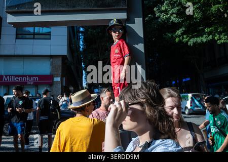 Supporters gather at the official FIFA World Cup Fan Zone in Praça D ...