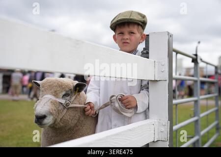 Adam Welford, 5, from East Riding with his Rutland sheep Fabergé as ...