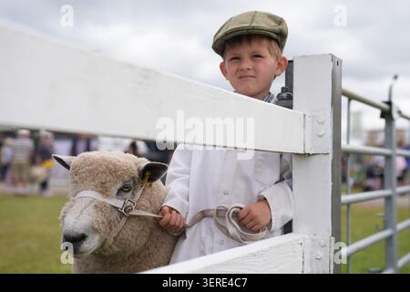 Adam Welford, 5, from East Riding with his Rutland sheep Fabergé as ...
