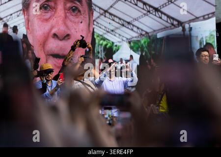 Colombian president Gustavo Petro takes part during a public event in ...