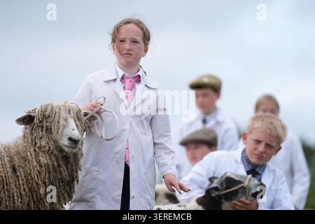 Lacey Holden, 10, from Spilsby with her Lincoln Longwool sheep as they ...