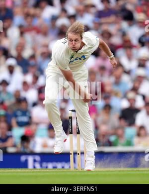 LONDON, ENGLAND - JUNE 18: Kyle Jamieson of New Zealand bats during day ...