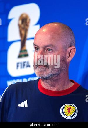 Scotland manager Steve Clarke during a press conference at the Boston ...