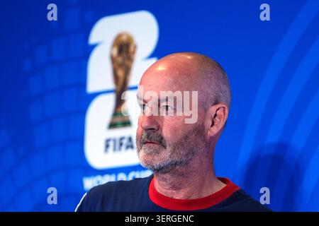 Scotland manager Steve Clarke during a press conference at the Boston ...
