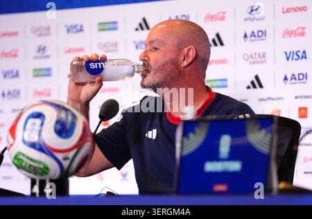 Scotland manager Steve Clarke during a press conference at the Boston ...