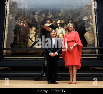 Queen Maxima and Emperor Naruhito at Night Watch during a visit to the ...