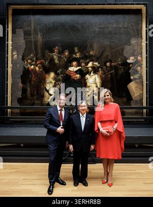 Queen Maxima and Emperor Naruhito at Night Watch during a visit to the ...