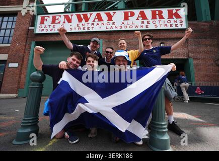 Scotland fans at Fenway Park in Boston ahead of the FIFA World Cup ...