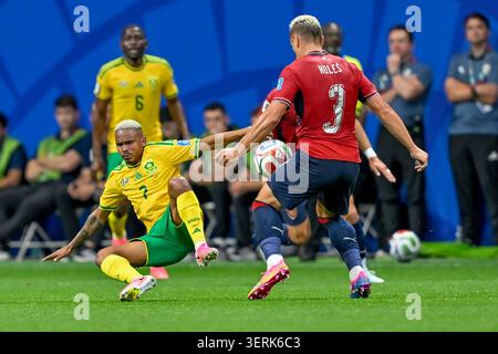 ATLANTA, GA - JUNE 18: Tomas Holes #3 of Czechia heads the ball during ...