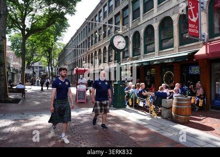 Scotland fans in Boston ahead of the FIFA World Cup Group C match ...