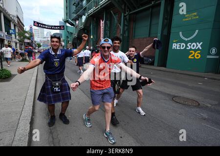 Scotland fans at Fenway Park in Boston ahead of the FIFA World Cup ...