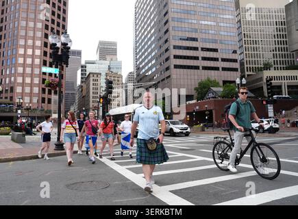 Scotland fans in Boston ahead of the FIFA World Cup Group C match ...