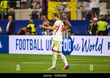 England forward Harry Kane (9) celebrates wininng to the fans after the ...