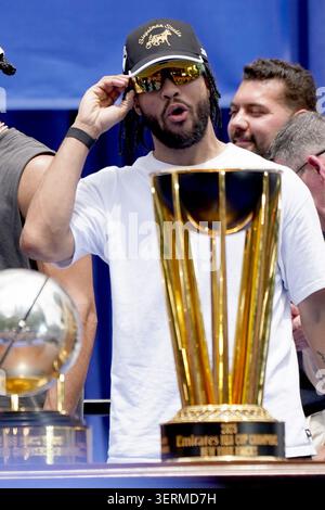 Jalen Brunson at a public appearance for Knicks NBA Championship ...