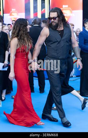 Jason Momoa and Adria Arjona attend the 'Supergirl' UK Sneak Peek Fan ...