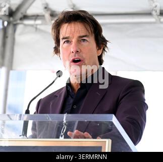 Actor Tom Cruise speaks during David Beckham's Star Ceremony On The ...