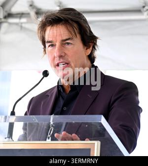 Actor Tom Cruise speaks during David Beckham's Star Ceremony On The ...