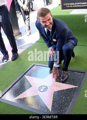 Soccer Player David Beckham is honored with A Star On The Hollywood ...