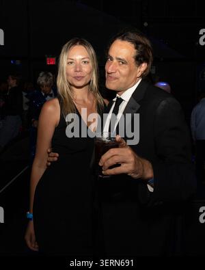 Marina Dojchinov and Michael Heller attends the Blue Jacket Fashion ...