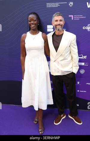Anna Dushime and Micky Beisenherz attend the German Entertainment Award ...
