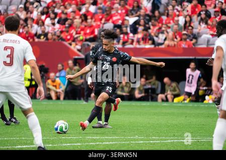 VANCOUVER, CANADA - JUNE 18: Nathan Saliba of Canada in action during ...