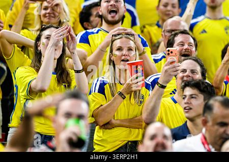 Monterrey, Mexico - June 14: A fan of Sweden cheer during the FIFA ...