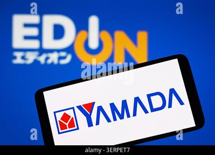 In this photo illustration, the EDION Corporation logo is seen ...