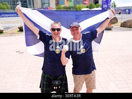 Scotland fans ahead of the FIFA World Cup Group C match at the Gillette ...