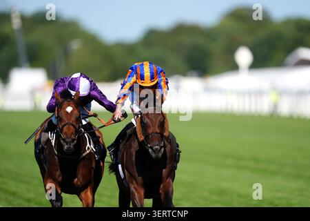 Causeway ridden by Ryan Moore (right) on their way to winning the King ...