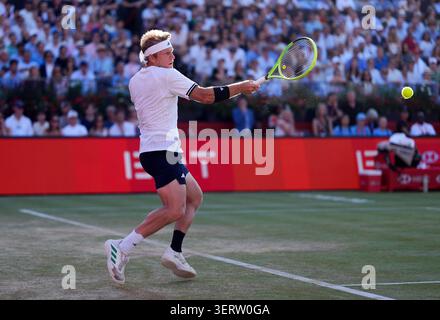 Alejandro Davidovich Fokina of Spain in action against Corentin Moutet ...