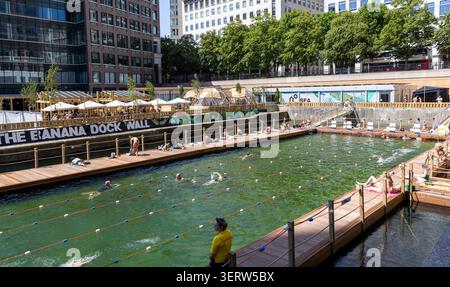 London, UK, 19th June, 2026. Sea Lanes in Canary Wharf opened to the ...