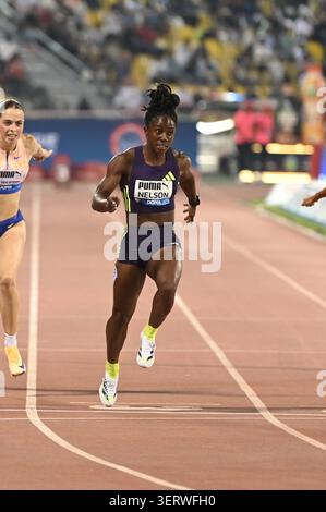 DOHA, QATAR – 19 June 2026: Athletes compete in the women’s triple jump ...