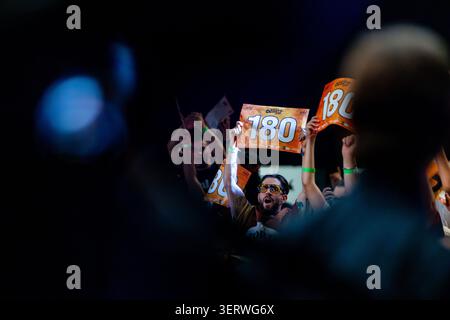 Bratislava, Slovakia, 19. June 2026. Pictured dart player from Hungary ...