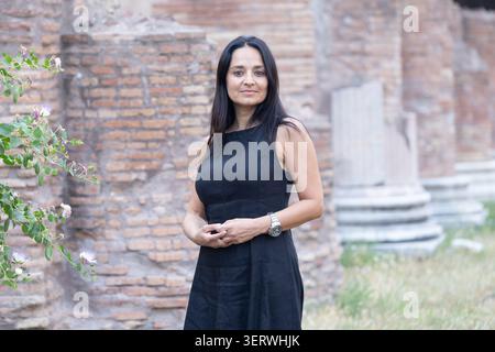 Italian writer Rosella Postorino is a guest at the opening night of the ...