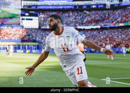 FOXBOROUGH - Ismael Saibari of Morocco celebrates the 1-0 during the ...