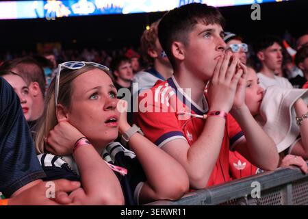 Scotland fans react during a screening of the FIFA World Cup Group C ...