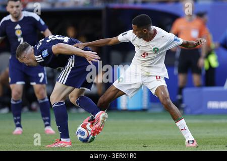 FOXBOROUGH - (LR) Lewis Ferguson of Scotland, Azzedine Ounahi of ...