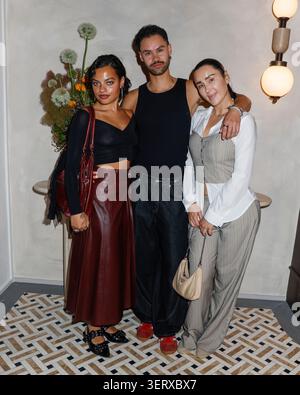 Tahlia Lorenz, Daniel Housley and Saiya Aman attend the House Stories ...