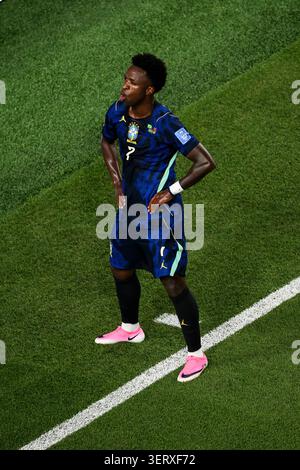 Vinicius Junior of Brazil celebrates after scoring a goal during the ...