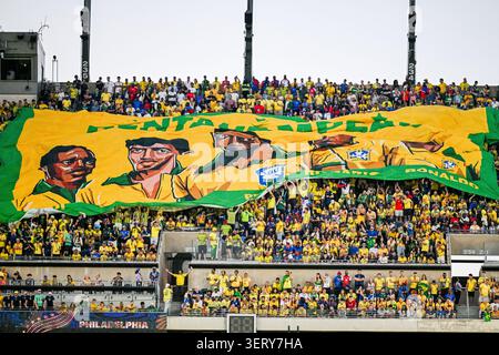 Brazil football fans at Philadelphia stadium during the Group E stage ...