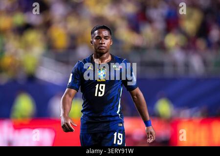 Endrick of Brazil in action during the FIFA World Cup 2026 Group C ...