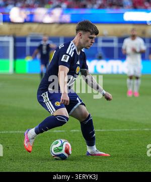Ben Gannon-Doak (Scotland) controls the ball during Scotland and ...