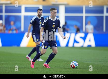 Lewis Ferguson (Scotland) controls the ball during Scotland and Morocco ...